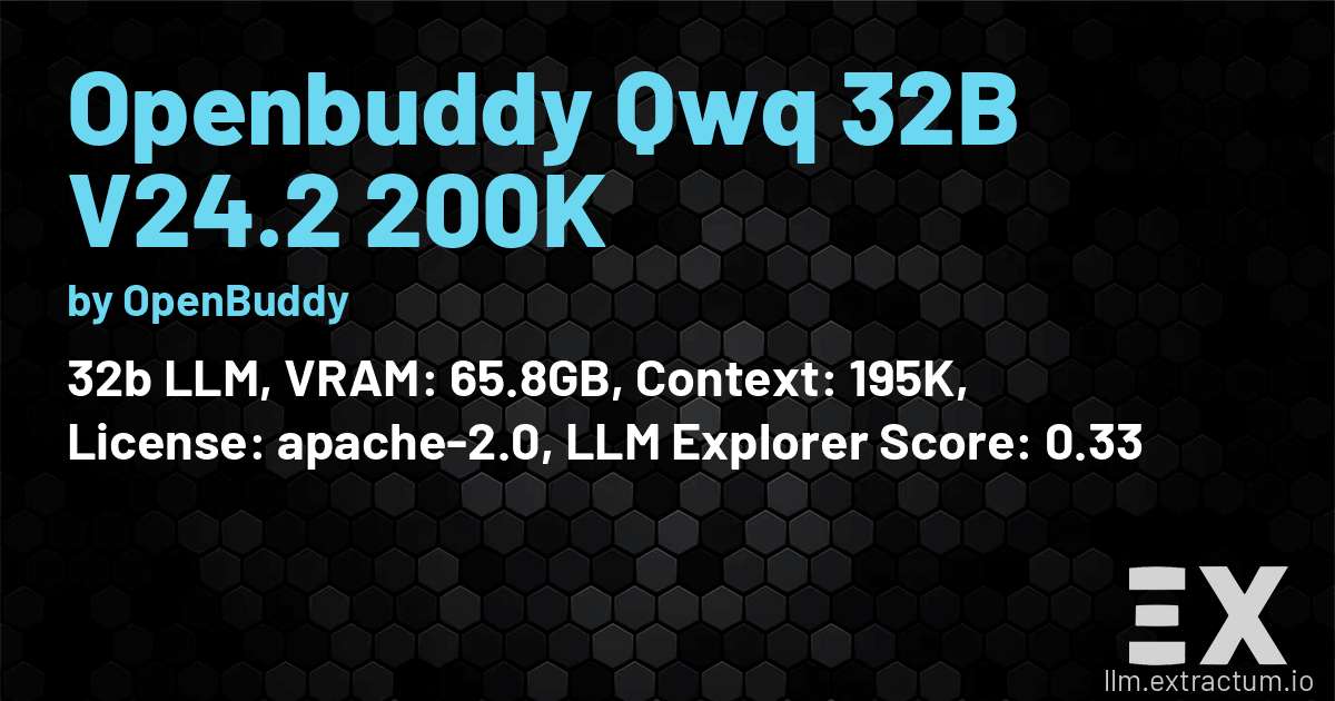 Openbuddy Qwq 32B V24.2 200K By OpenBuddy: Benchmarks, Features and ... Openbuddy Qwq 32B V24.2 200K By OpenBuddy: Benchmarks, Features and ...